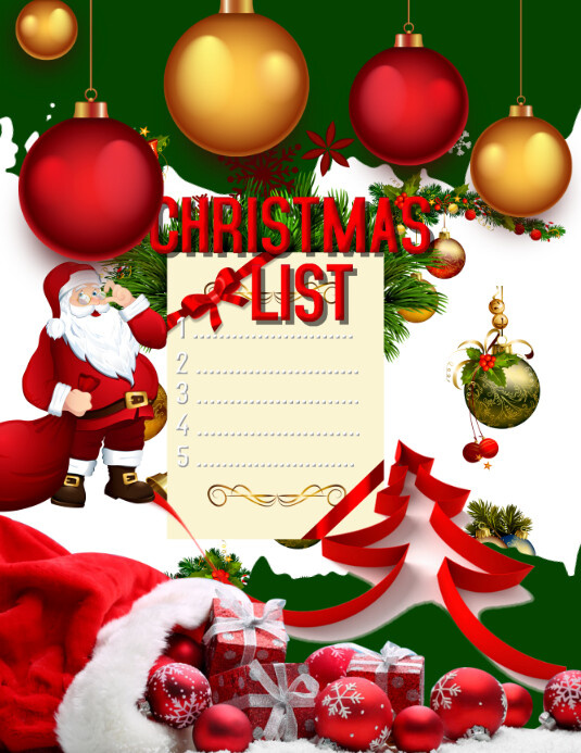 Christmas list template | PosterMyWall