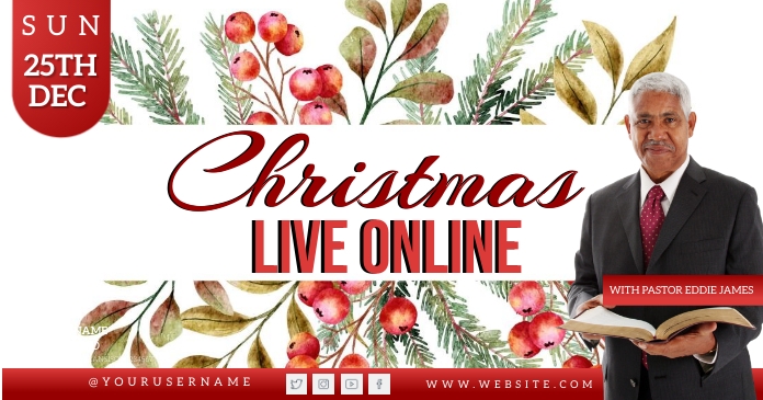 Copy of christmas LIVE ONLINE SERMON TEMPLATE | PosterMyWall