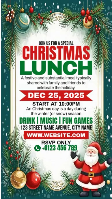 Christmas Lunch Ads Template | PosterMyWall
