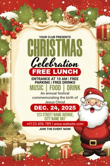 Christmas Lunch Ads Template | PosterMyWall