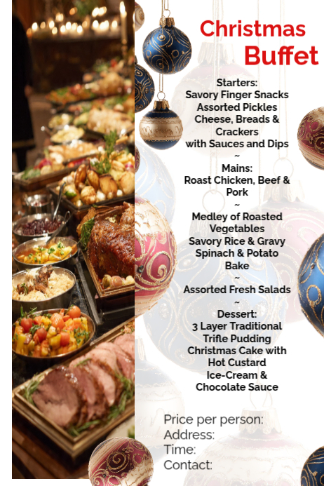 Christmas Lunch Buffet Template | PosterMyWall