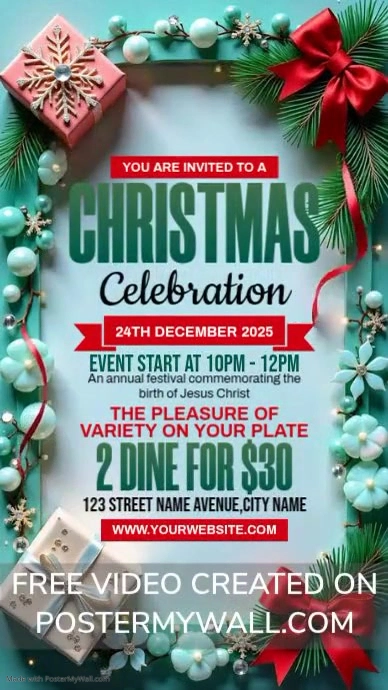 Christmas Lunch Celebration Template | PosterMyWall