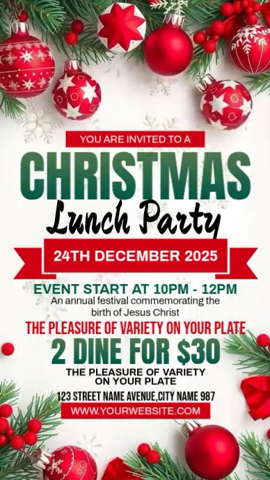Christmas Lunch Template | PosterMyWall