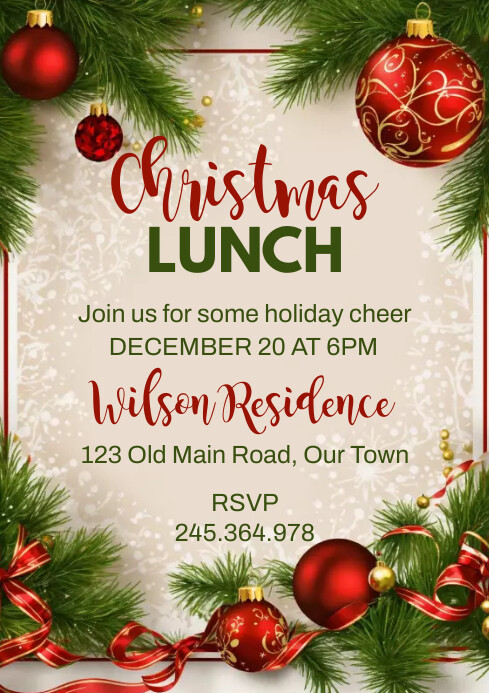 Plantilla de Christmas Lunch | PosterMyWall