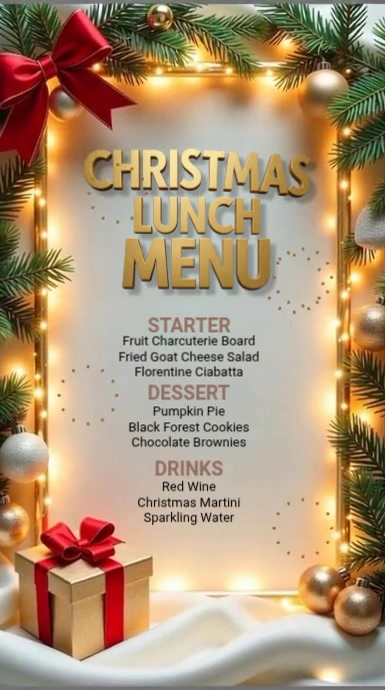 Christmas Lunch Menu Template | PosterMyWall