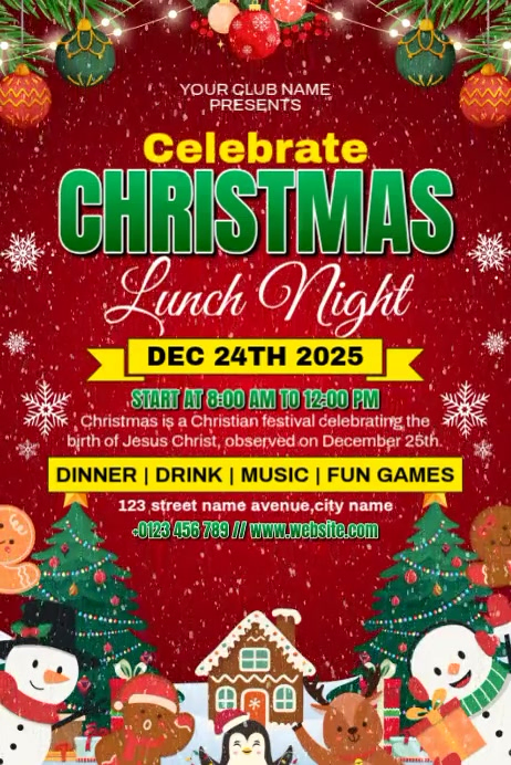 Christmas Lunch Party Ads Template | PosterMyWall