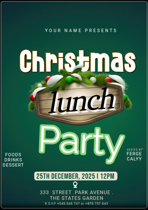 Christmas lunch party Template | PosterMyWall