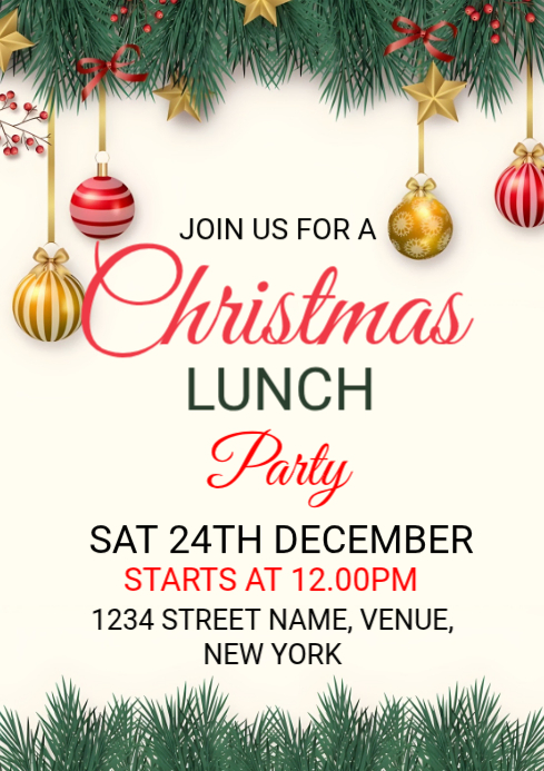 christmas lunch party Template | PosterMyWall