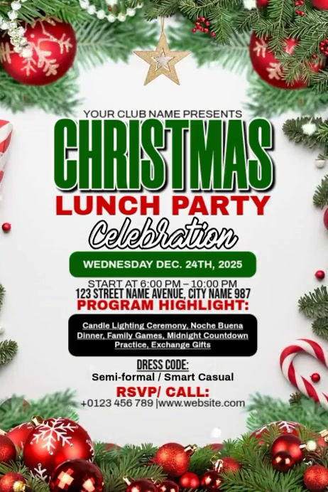 Christmas Lunch Party Template | PosterMyWall