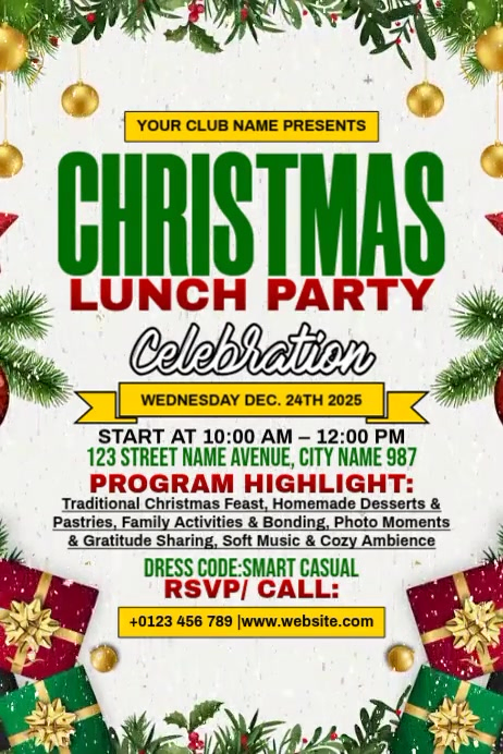 Christmas Lunch Party Template | PosterMyWall