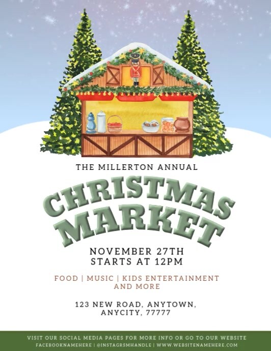 Christmas Market event ad invitation Template | PosterMyWall