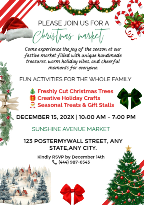 Christmas Market Invitation A2 Template | PosterMyWall