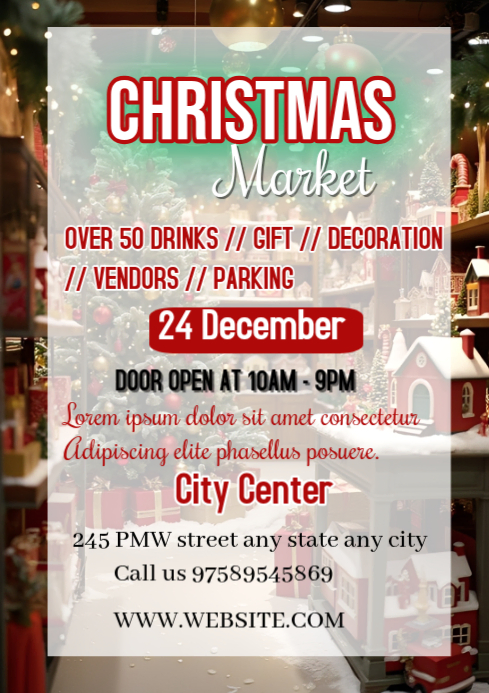 Christmas market poster design Template | PosterMyWall