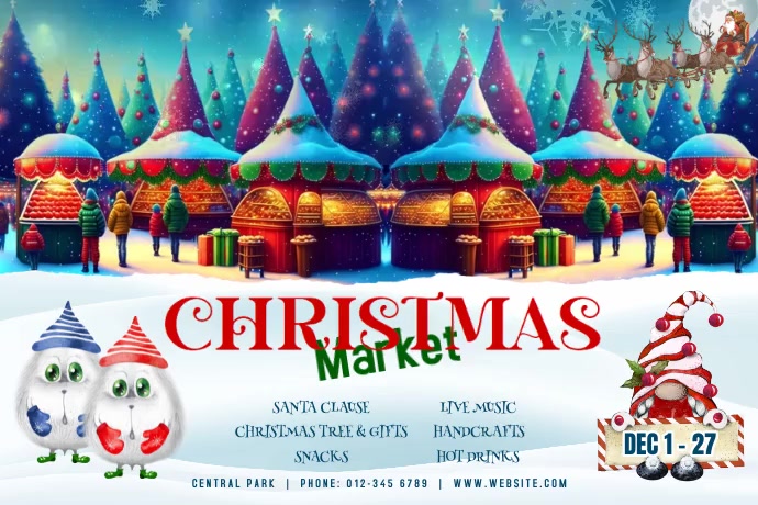 Christmas Market poster Template | PosterMyWall