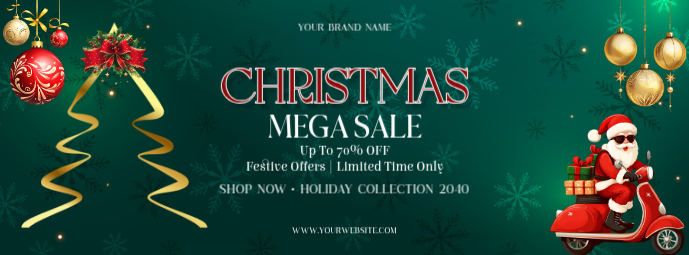 Plantilla de Christmas Mega Sale Facebook Cover Photo Template ...