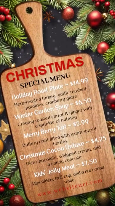 Copy of Christmas menu,event,sale,menu | PosterMyWall