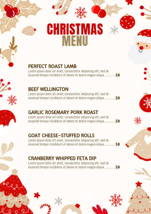 Copy of Christmas Menu A4 | PosterMyWall