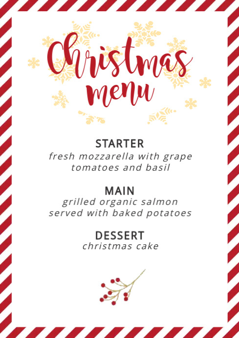 Christmas Menu A4 Template | PosterMyWall