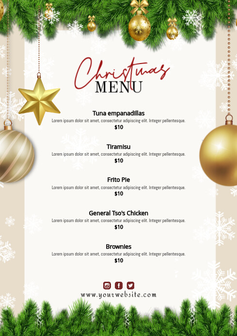 Copy of christmas menu a4 | PosterMyWall