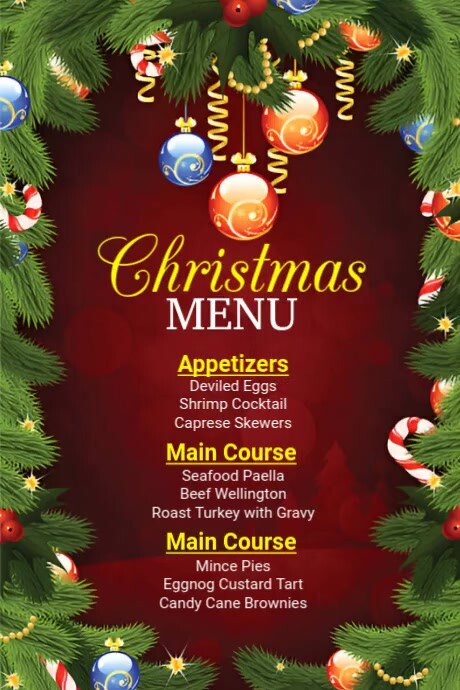 Christmas Menu Ads Template | PosterMyWall