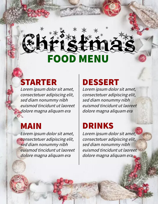 Plantilla de Christmas Menu Ads | PosterMyWall