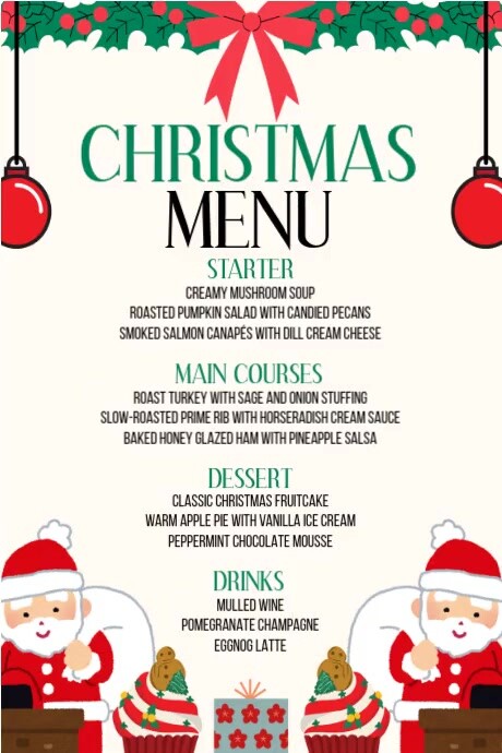 Plantilla de Christmas Menu Ads | PosterMyWall