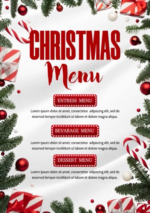 Plantilla de Christmas Menu Ads | PosterMyWall