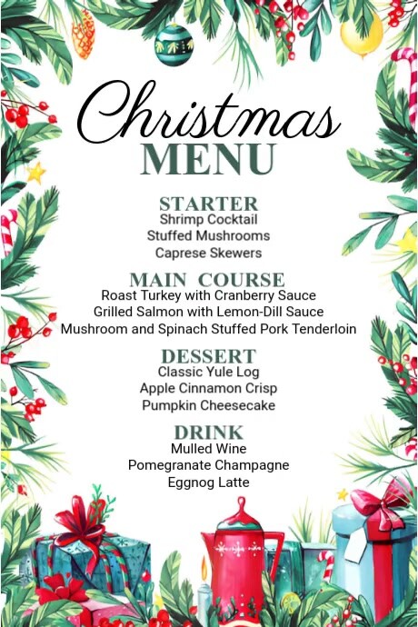 Christmas Menu Ads Template | PosterMyWall