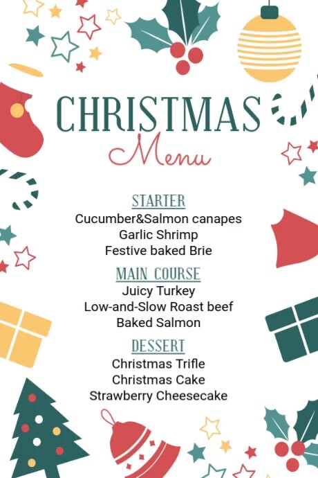 Christmas Menu Ads Template | PosterMyWall