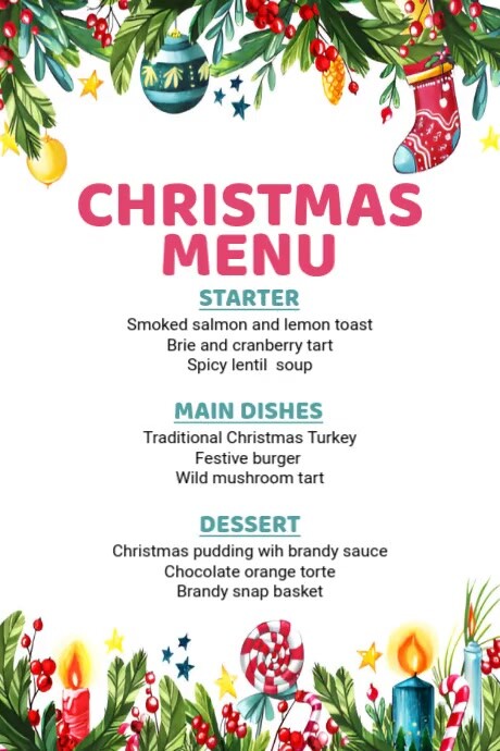 Christmas Menu Ads Template | PosterMyWall