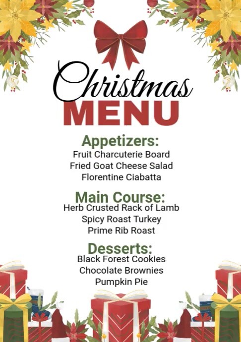 Christmas Menu Ads Template | PosterMyWall