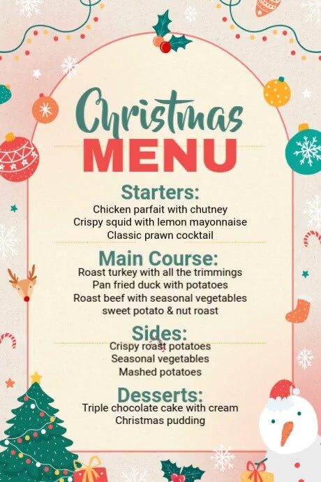 Christmas Menu Ads Template | PosterMyWall