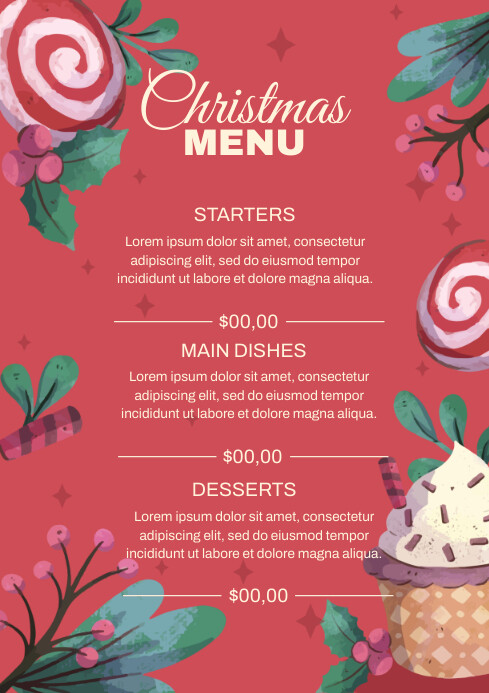 Christmas Menu Ads Template | PosterMyWall