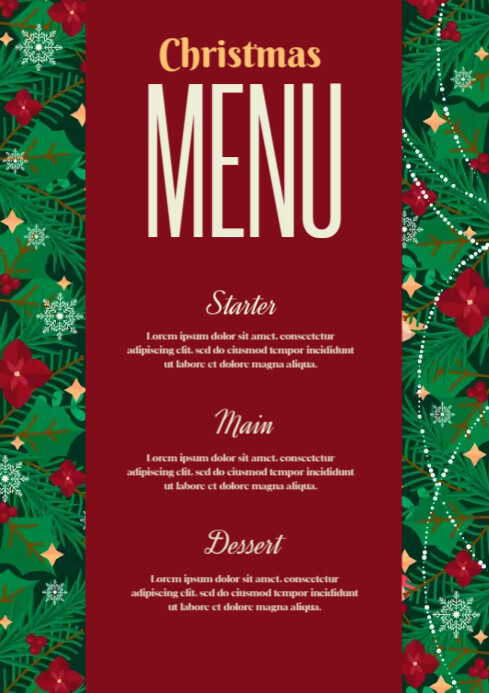 Plantilla de Christmas Menu Ads | PosterMyWall