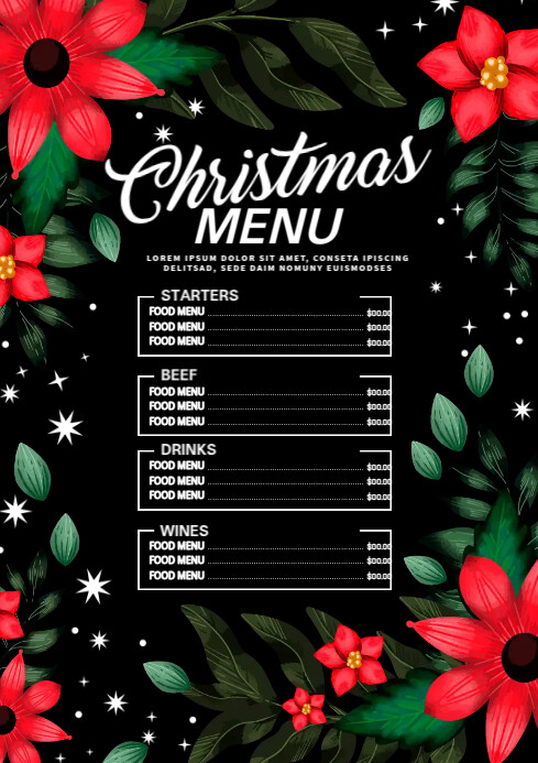 Christmas Menu Ads Template | PosterMyWall
