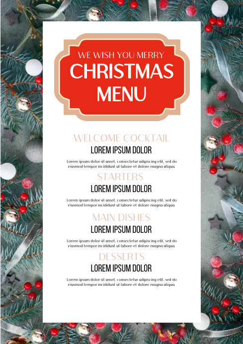 Plantilla de Christmas Menu Ads | PosterMyWall