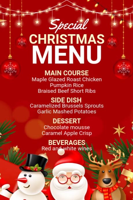 Plantilla de Christmas Menu Ads | PosterMyWall