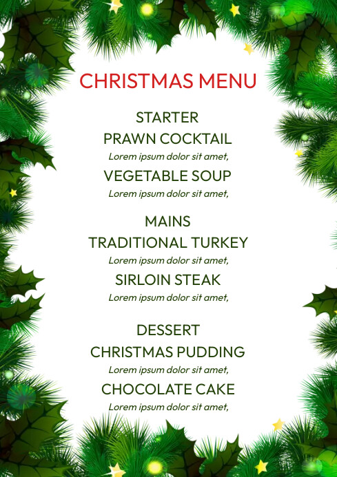 Plantilla de Christmas Menu Ads | PosterMyWall