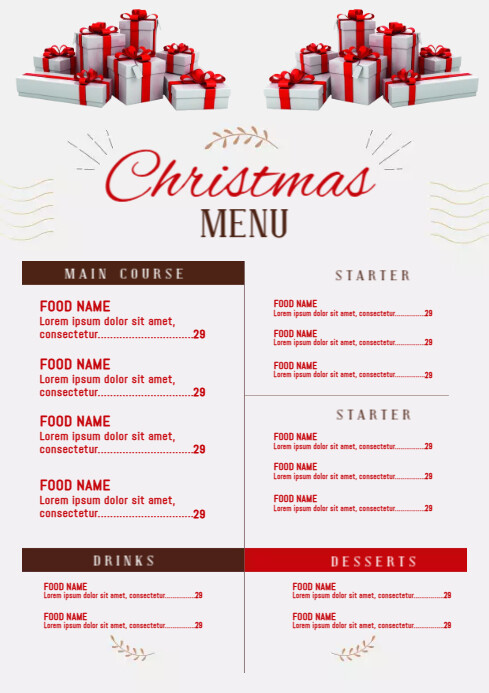 Christmas Menu Ads Template | PosterMyWall