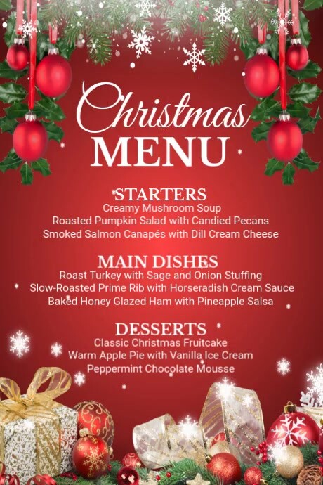 Christmas Menu Ads Template | PosterMyWall