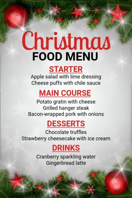 Plantilla de Christmas Menu Ads | PosterMyWall Plantilla de Christmas Menu Ads | PosterMyWall