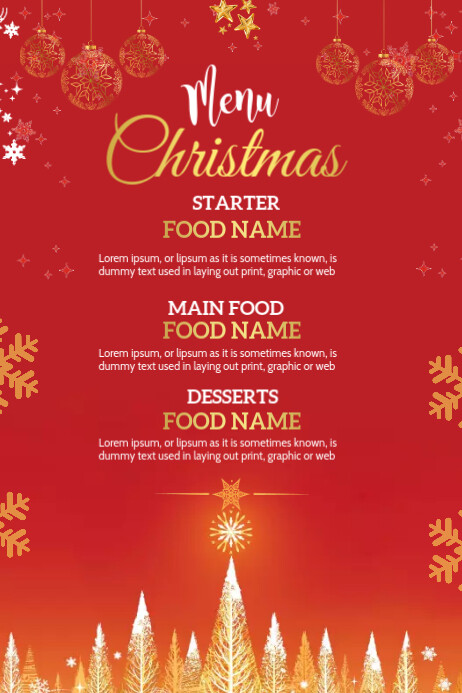 Christmas Menu Banner 4X6 Template | PosterMyWall