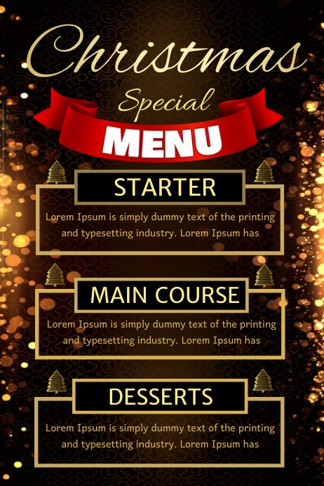 Copy of christmas menu card | PosterMyWall