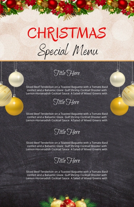 Christmas Menu Card Template | PosterMyWall