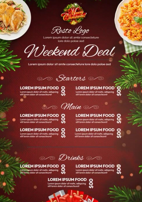 Christmas Menu Deals Template | PosterMyWall