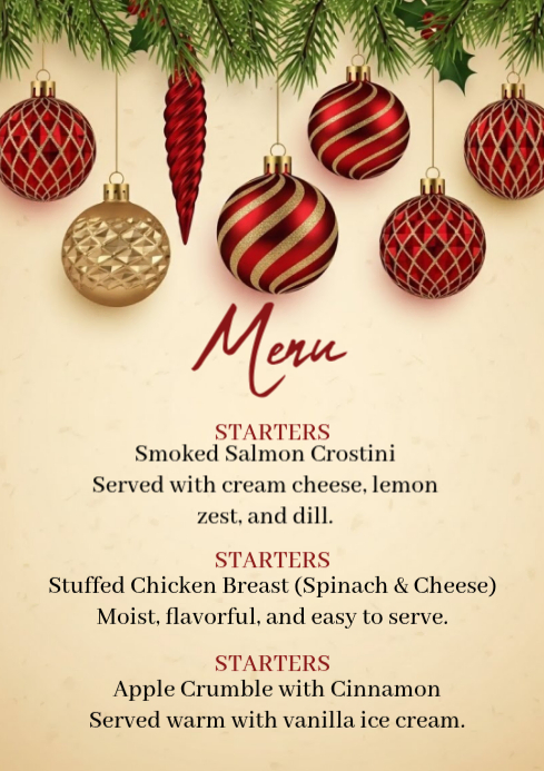 Christmas Menu Template | PosterMyWall