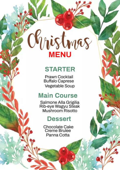 Christmas Menu Template | PosterMyWall