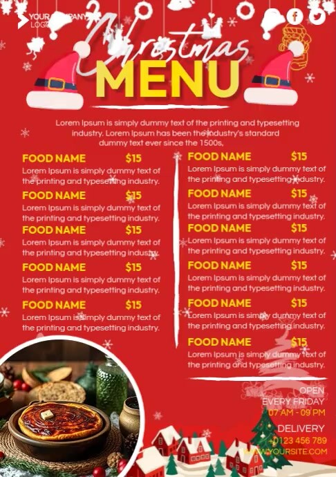 Christmas Menu Template | PosterMyWall