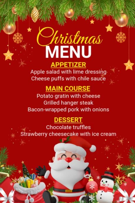 Christmas Menu Template | PosterMyWall