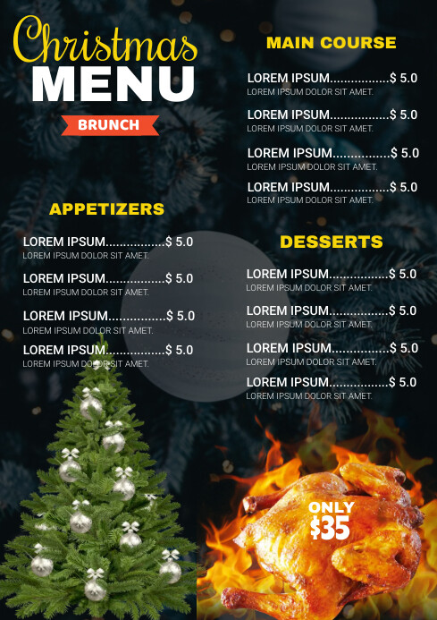 christmas menu Template | PosterMyWall